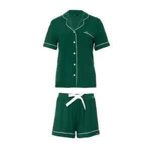 PRETTY YOU Bamboo Shirt Short Set - Green