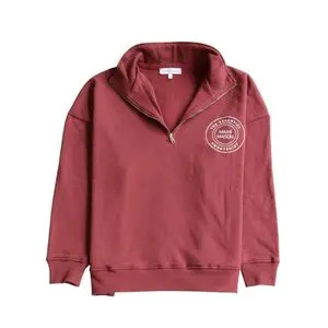 MIMHÍ MAISON Oversized Half-zip Sweatshirt – Burgundy