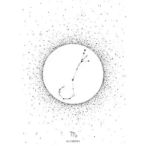 EMILY CARTER Scorpio Star Sign' Fine Art Print A3 - Black