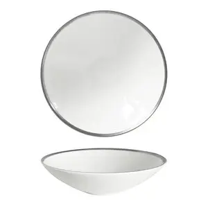 Twig New York Platinum Edge Set Of Two Soup Bowls - White