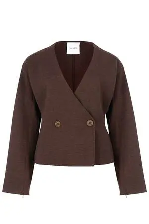 SALANIDA Galante Knitted Merino Blazer - Brown