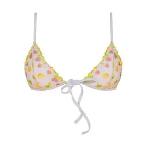IVY SWIMWEAR Aster In Berry Lace Bikini Top - White