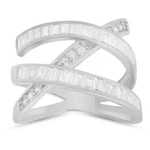 KYLIE HARPER Sterling Baguette-cut Highway Statet Ring - Silver