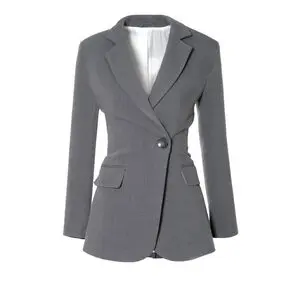 AGGI BY HALEWSKI Isabella Baltic Hourglass Shaped Feminine Blazer - Grey