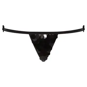 BELLE ET BON BON Naomi Sequinned Thong - Black