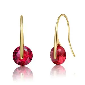 GENEVIVE Rachel Glauber Hook Earrings - Red