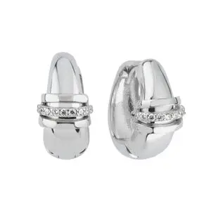 LINYA JEWELLERY Stone Mini Hoop Earrings - Silver