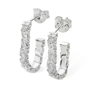 LUCY QUARTERMAINE Solid Sterling Half Hula Hoop Earrings - Silver