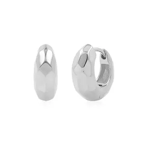 Côté Caché Eclipsia Faceted Huggie Hoop Earrings - Silver