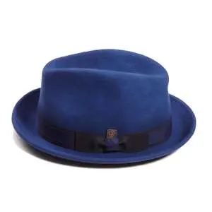 DASMARCA HATS Robin Cobalt Wool Felt Two Tone Trilby Fedora Hat - Blue