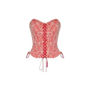 ELSAVA Scarlet Bloom Corset - Red