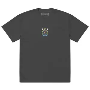 ANCHOR & CREW Faded Black R. R. C. Alce El Clasico Football Cotton Oversized T-shirt - Grey