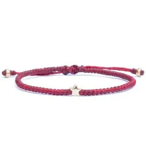 HARBOUR UK Golden Star Gold Vermeil Rope Bracelet - Red