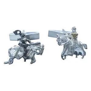 SIMON KEMP JEWELLERS Jousting Knights Cufflinks In Solid Sterling - Silver