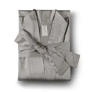 DECOFLUX HOME Neutrals Sateen Bathrobe Kimono Solid Taupe - Grey