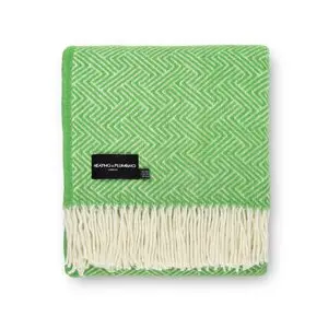 HEATING & PLUMBING LONDON Lollypop Pure New Wool Blanket - Green