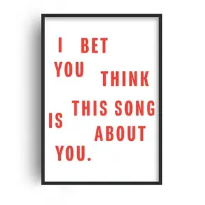 FANCLUB I Bet You Think This Song Is About You Retro Music Giclée Art Print - Red