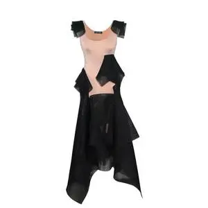 LAURA DAILI Asymmetrical Embellished Mini Dress - Black