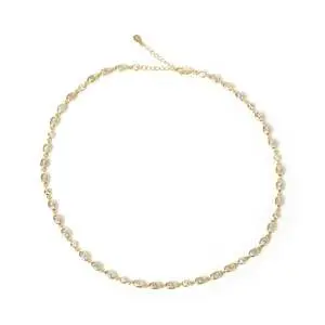 ARMS OF EVE Isadora Gold Necklace Stone - White