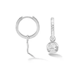 DOWER & HALL Hammered Disc Nomad Hoops - Silver