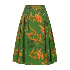 MARIANNA DÉRI Autumn Leaves Midi Skirt - Orange/green