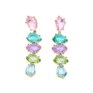 UCHI & SOTO Hanabi Mixed Stone Drop Earrings - Gold