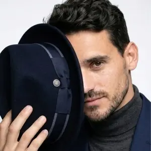 DASMARCA HATS Robin Wool Felt Two Tone Trilby Fedora Hat - Black