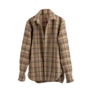 CHARKHA & LOOM Neutrals / Sirius Plaid Shirt Shacket Beige Checks