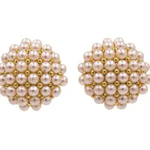 1610ISTANBUL Vintage Pearl Earrings - Gold