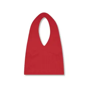 MARIANNE BY MARIE JORDANE Nico Top – Open-back Jersey Pointelle Knit - Red