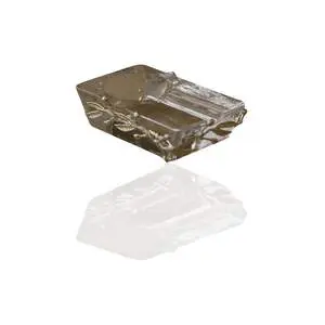 MARLETH Clear Glass Cigar Ashtray With Olive Branch Detail - Silver