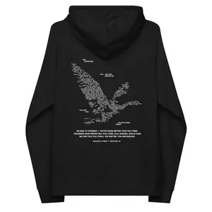 ANCHOR & CREW Organic Cotton Hoodie With "hey Stranger" Motif - Black