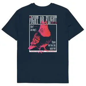 ANCHOR & CREW Navy Eight Fight Or Flight Club Editions Organic Cotton T-shirt - Blue