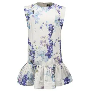 SMART AND JOY Macro Floral Print Ruffle Mini Dress