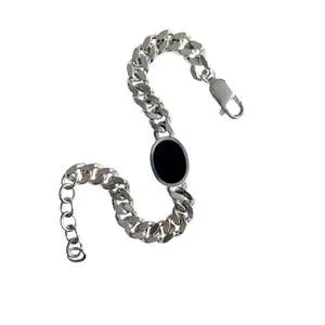 FIHR COLLECTION Silver / Black Sterling Silver Black Onyx Bracelet - Silver/black