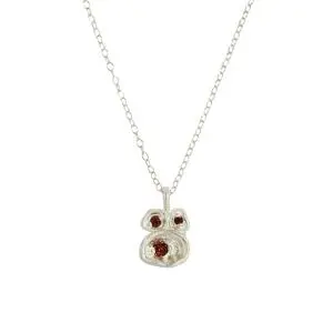 CLAIRE HILL DESIGNS Garnet Lichen Pendant Necklace - Silver