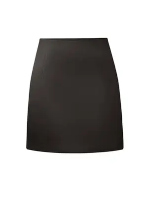 TIA DORRAINE Satin Mini Skirt - Black