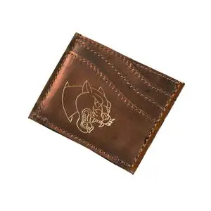 VIDA VIDA Panther Leather Card Holder Tan - Brown