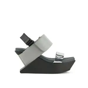 United Nude Delta Wedge Sandal - Silver/black/grey