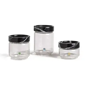 And Jacob Three Stackable Marble Glass Containers