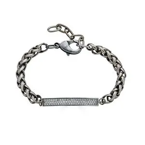LONI PAUL JEWELRY Pave Connector Bracelet - Silver