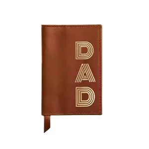 VIDA VIDA Classic Tan Leather Passport Cover- For Dads - Brown