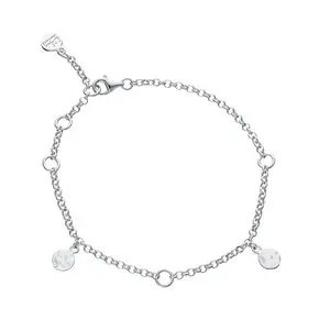 LILY CHARMED Sterling Three Station Charm Bracelet - Silver