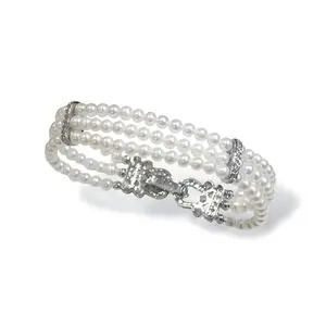 NINEMOO Interlace Triple Pearl Bracelet