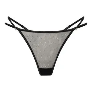 EMPRESS MIMI Astria String With Crystal Details - Black