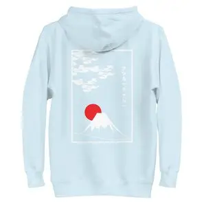 ANCHOR & CREW Mount Fuji Landmark Cotton Blend Hoodie - Blue