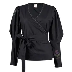 EM & SHI Forest Wrap Top - Black
