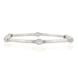 CHARLOTTE'S WEB JEWELLERY Holi Jewel Bangle Opal - Silver
