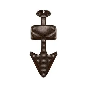 VERONI SWIM Studded Nostalgia Retro-inspired Monokini - Brown