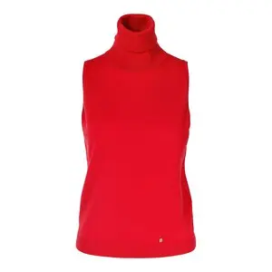 TIRILLM Alicia" Sleeveless Merino Wool Top - Red